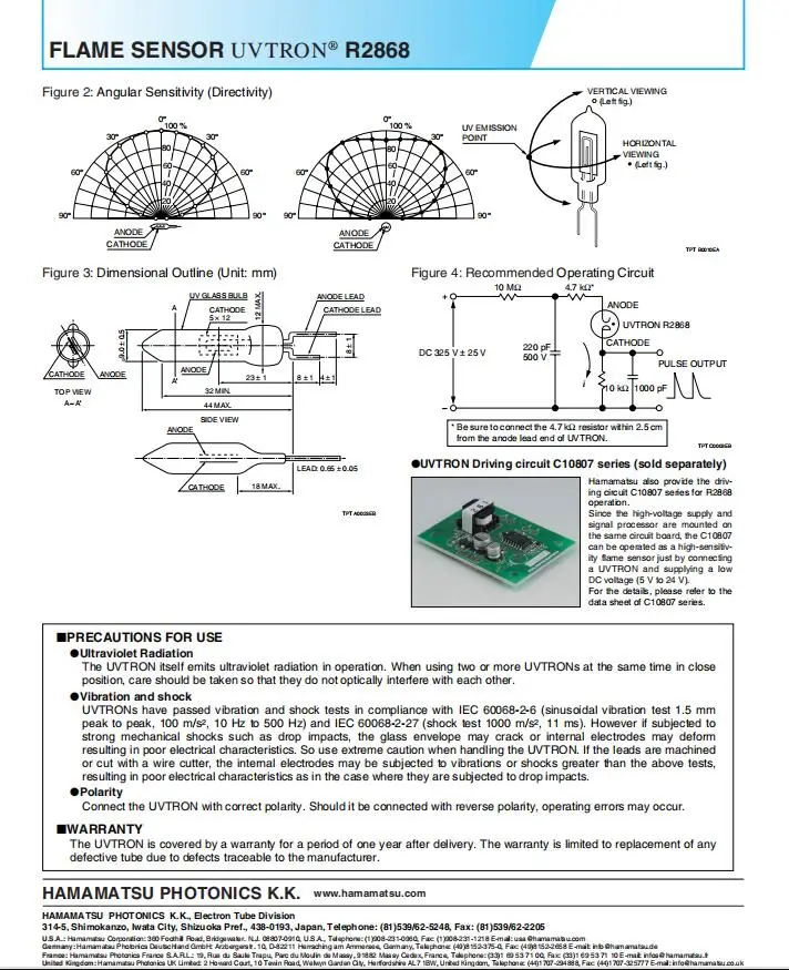 R2868 Hamamatsu C10807 Test Board Uv Flame Sensor - Buy Uv Flame Sensor ...