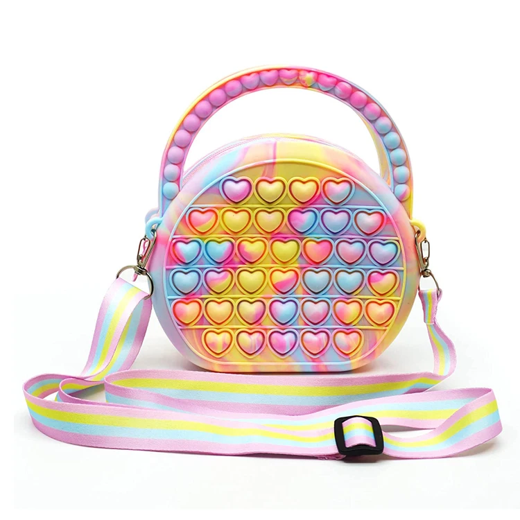 Custom Rainbow Girls Silicone Fidget Toy Bag Stress Relief Fidget ...