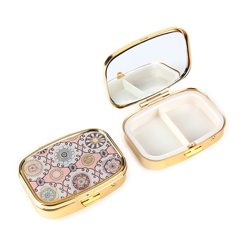 Custom LOGO Oval Blank Compact Pocket Pill Box Metal Pill case Medicine ...