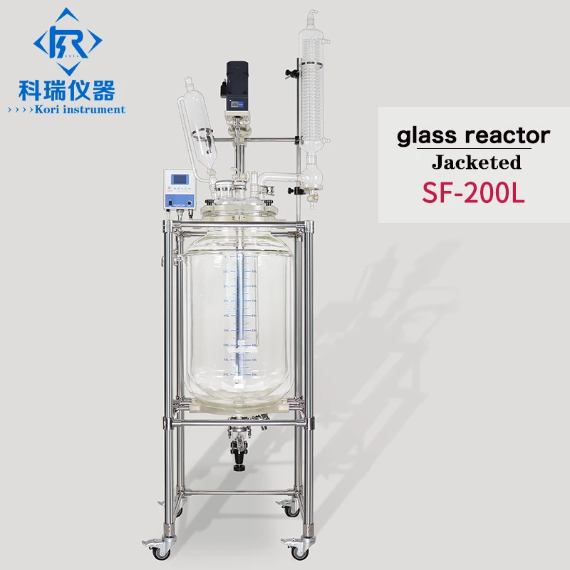 Lab Jacketed Chemical Reactors 1L to 200L Glass Reactor Vessel with ...