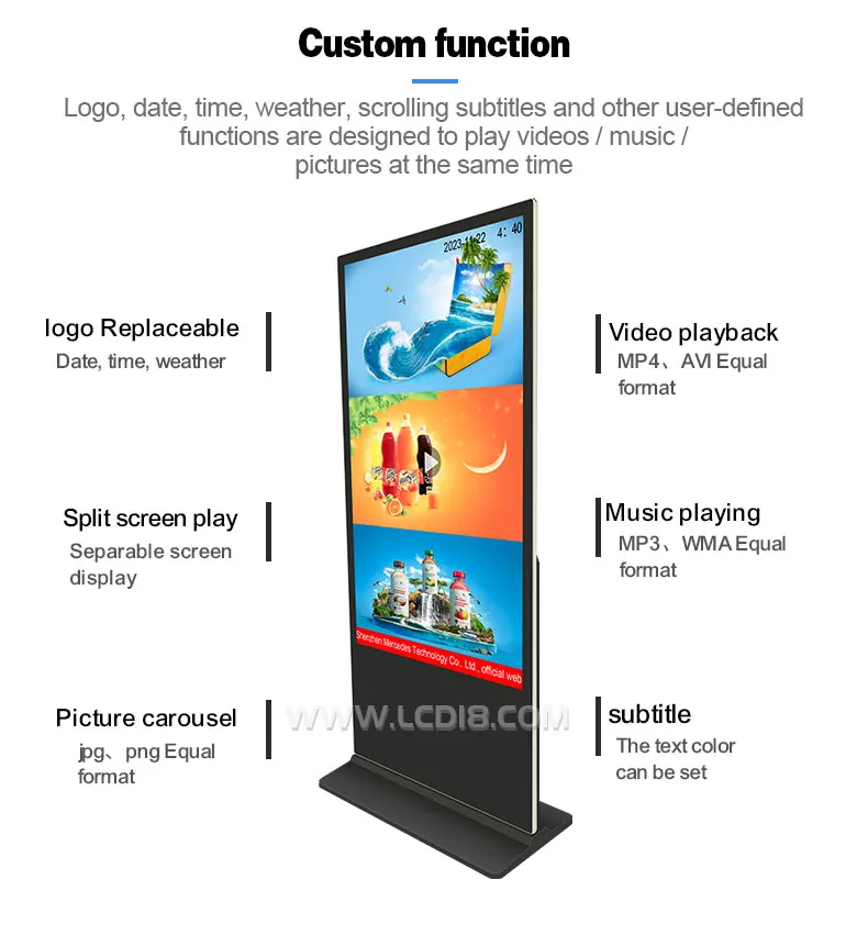 High Quality Capacitive Mall Advertising Signage 4k Touch Floor ...