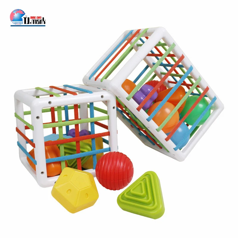 Montessori Coin Box Plastic Stacking Blocks Matching Shape Colors ...