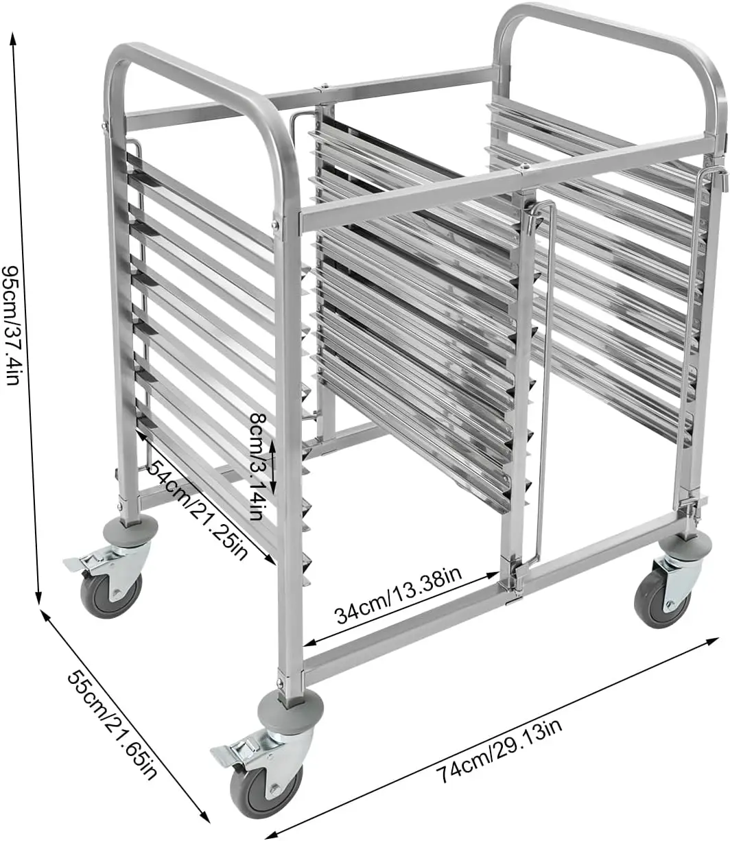 Commercial Stainless Steel Bakery Rack Sheet Pan Rack with Brake Wheels ...