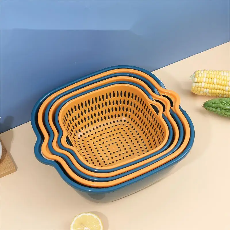 6-piece Kitchen Multifunctional Drain Basket For Cleaning Draining And Storing Fruits And ...