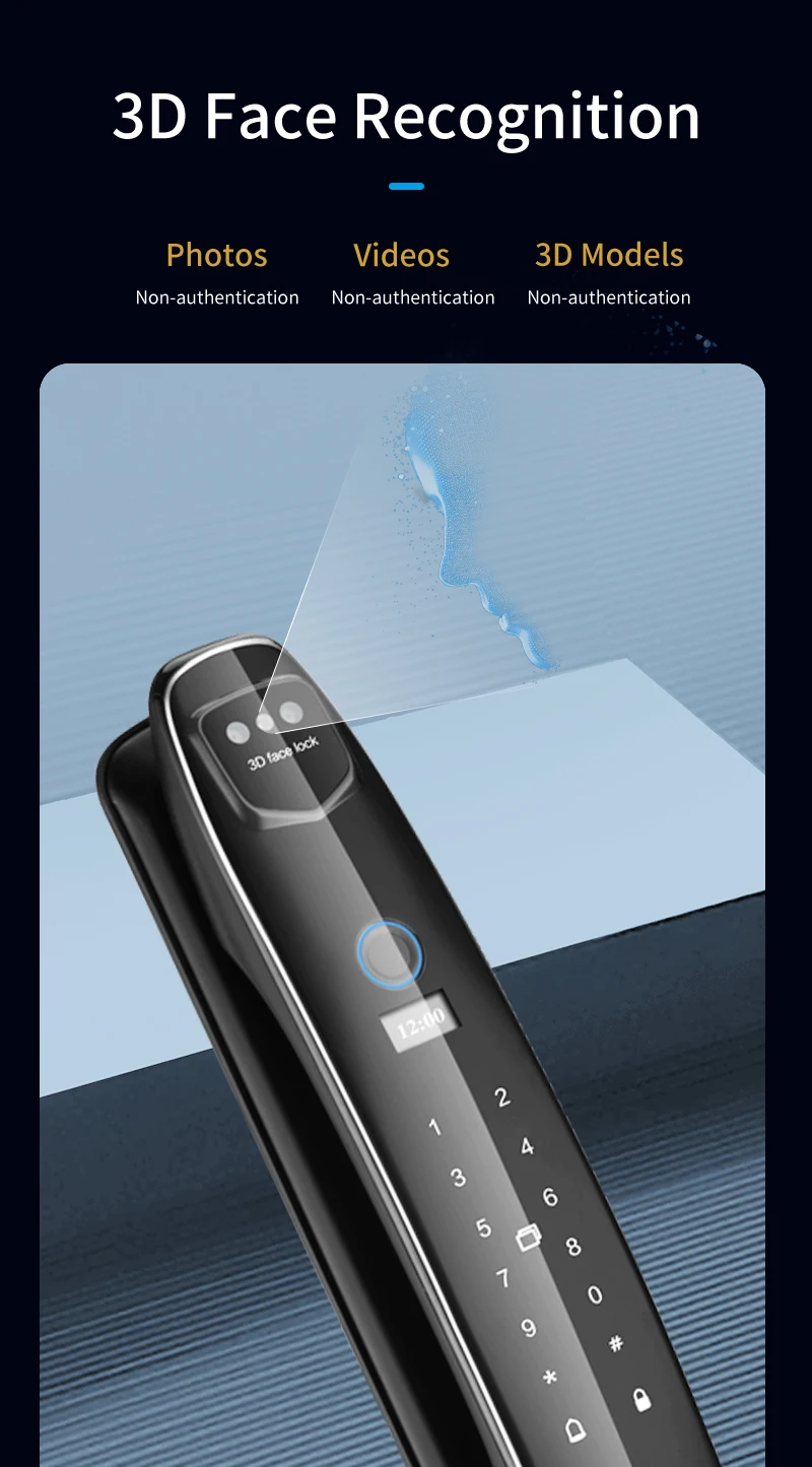 XSDTS CS7 Tuya Digital Smart Door Lock - 3D Face Recognition