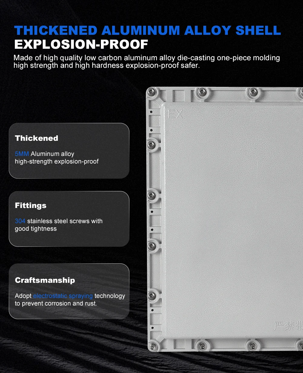 ATEX Cast Aluminum Outdoor Metal Explosion-Proof Box