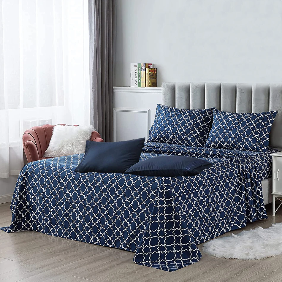 6pcs Queen and King Size 100% Polyester Microfiber Sheet Set 6 ...