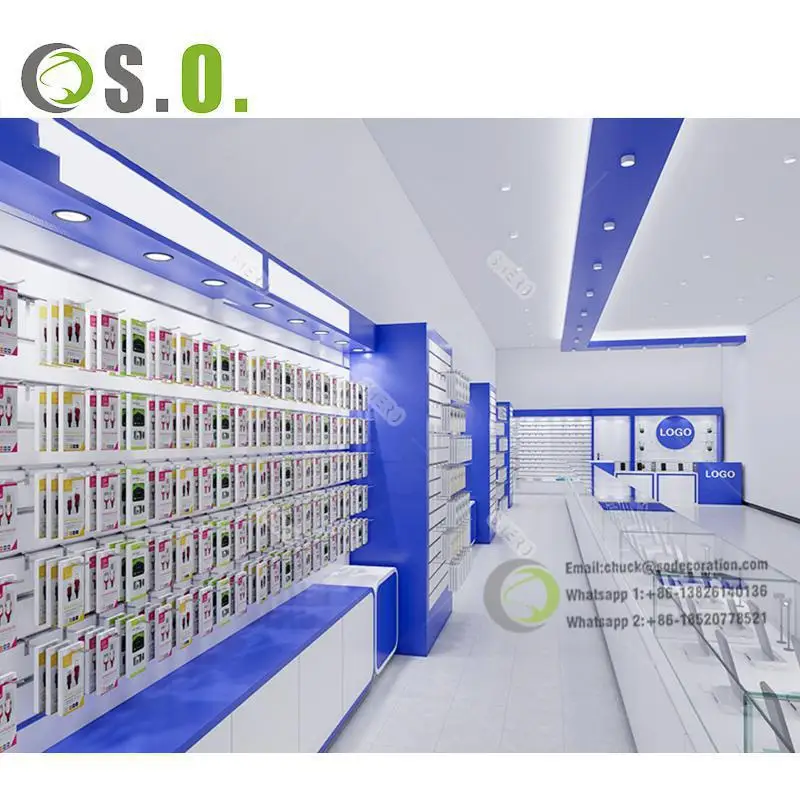 Retail Electronic Mobile Shop Counter Cell Phone Accessory Display Small Mobile Phone Shop ...