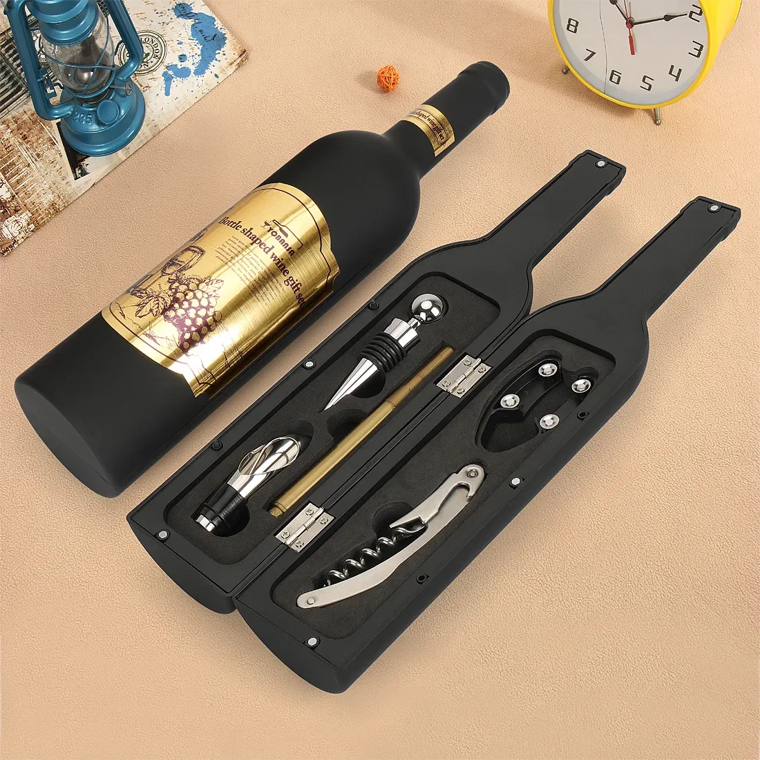 Factory B2c Bottle Shaped 5 Piece Wine Accessories Set Gifts Wine ...