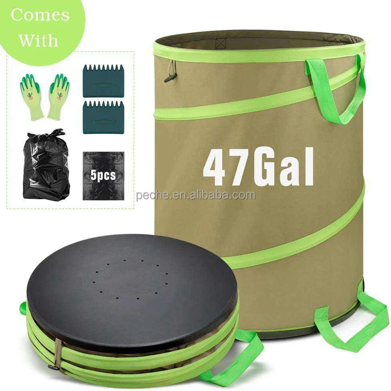 OEM Reusable Foldable Waste Bins Pop-up Collapsible Trash Can Garden ...