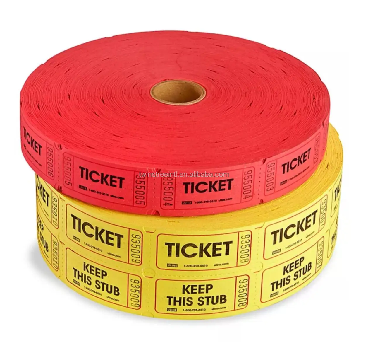 Custom Double Raffle Tickets - Serial Numbers & Flexo Printing
