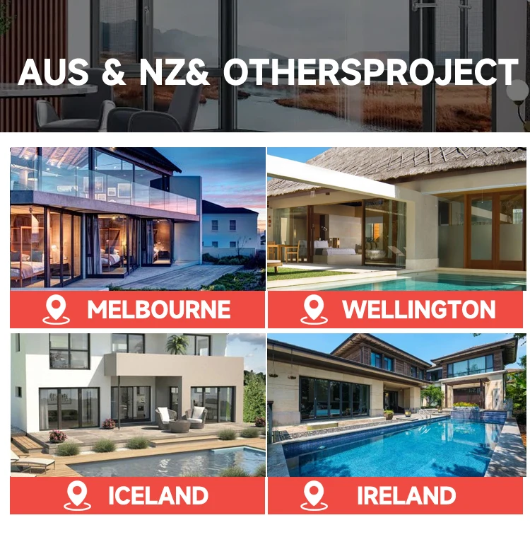 Modern House Front Aluminum Sliding Doors Heavy Duty System Automatic ...