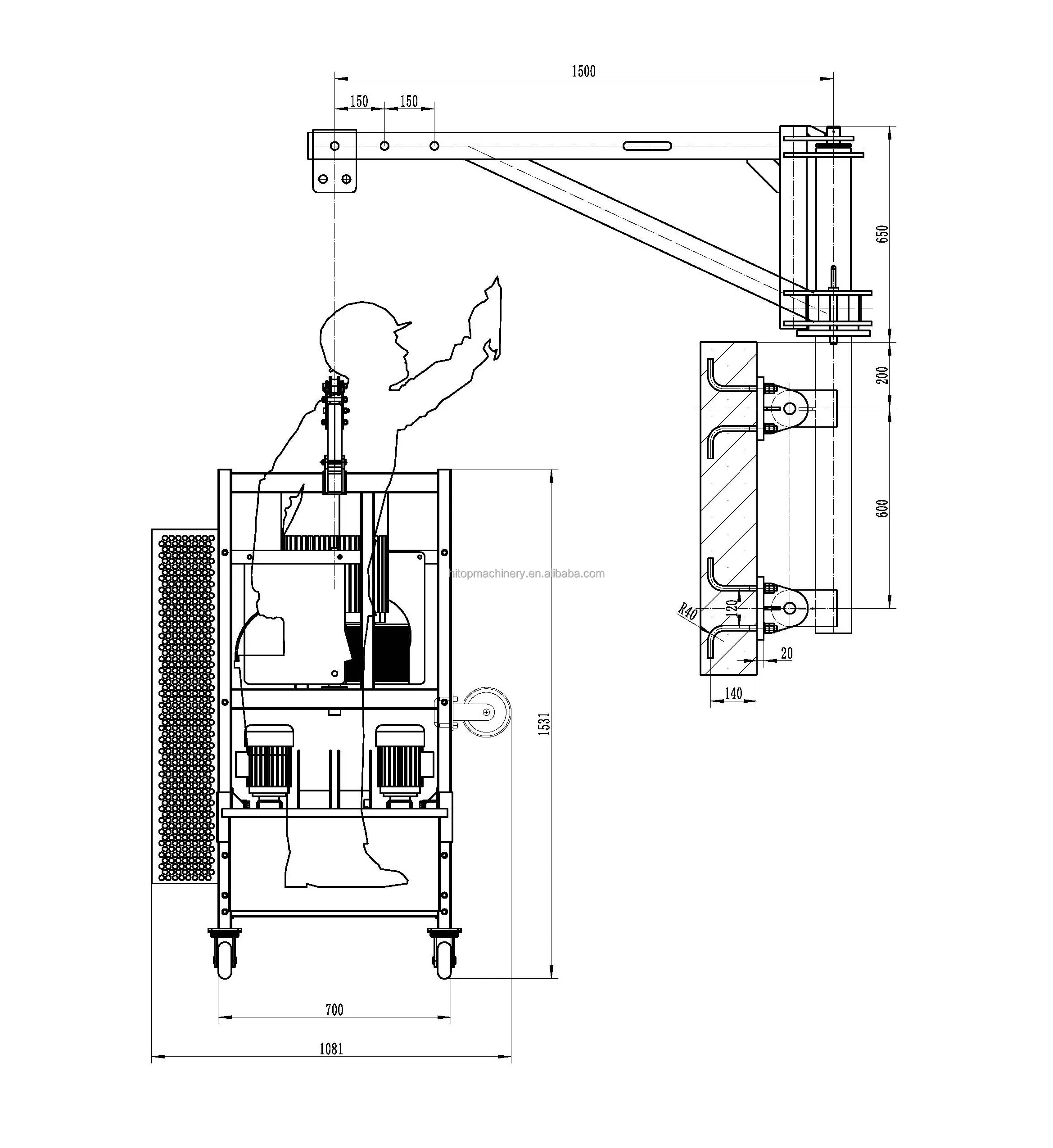 Davit Arm BMU System - Efficient Facade Cleaning Solutions