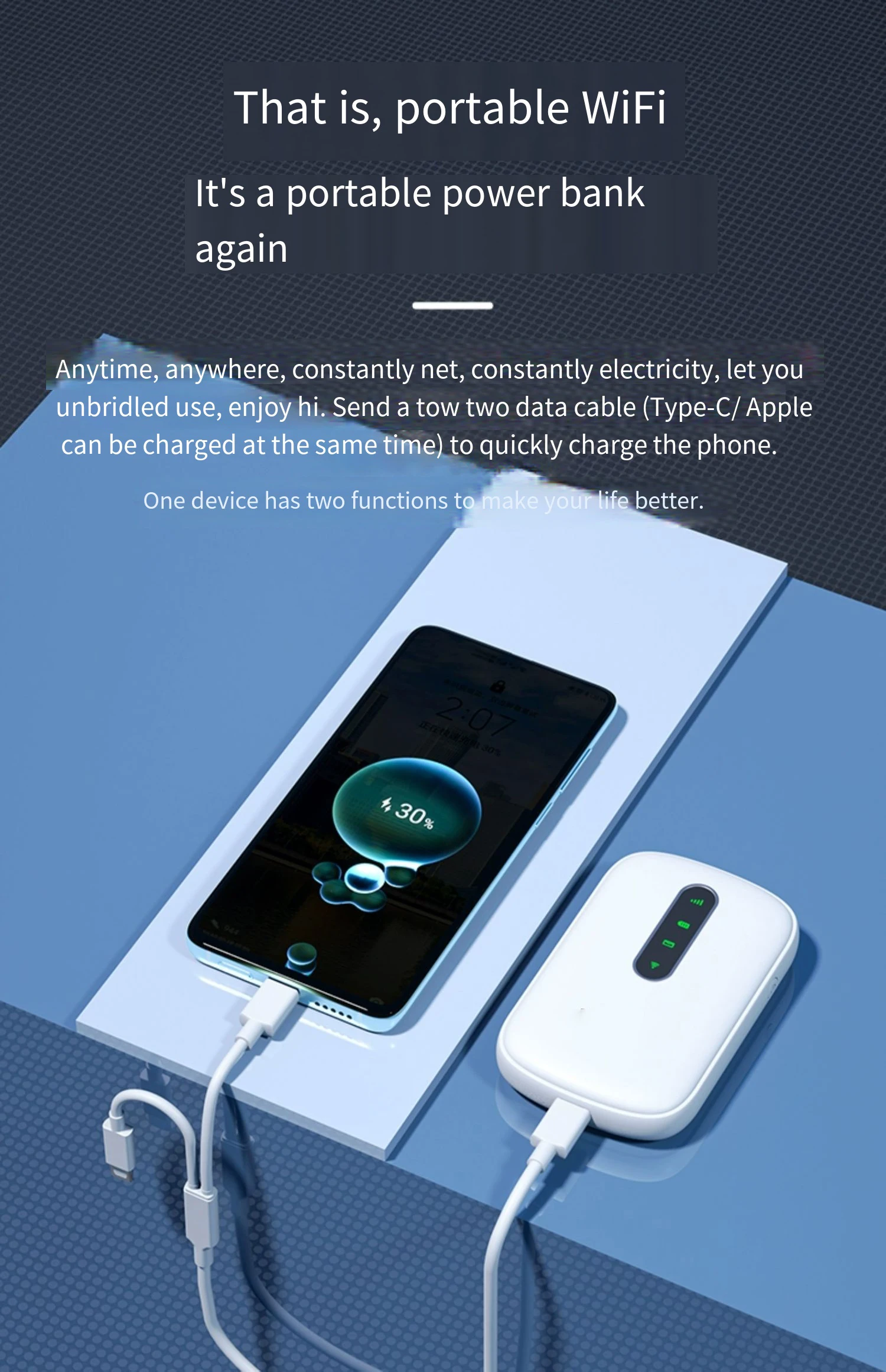 Stylish Mini Wifi Is Integrated With Charging,And The 4g Network Speed ...