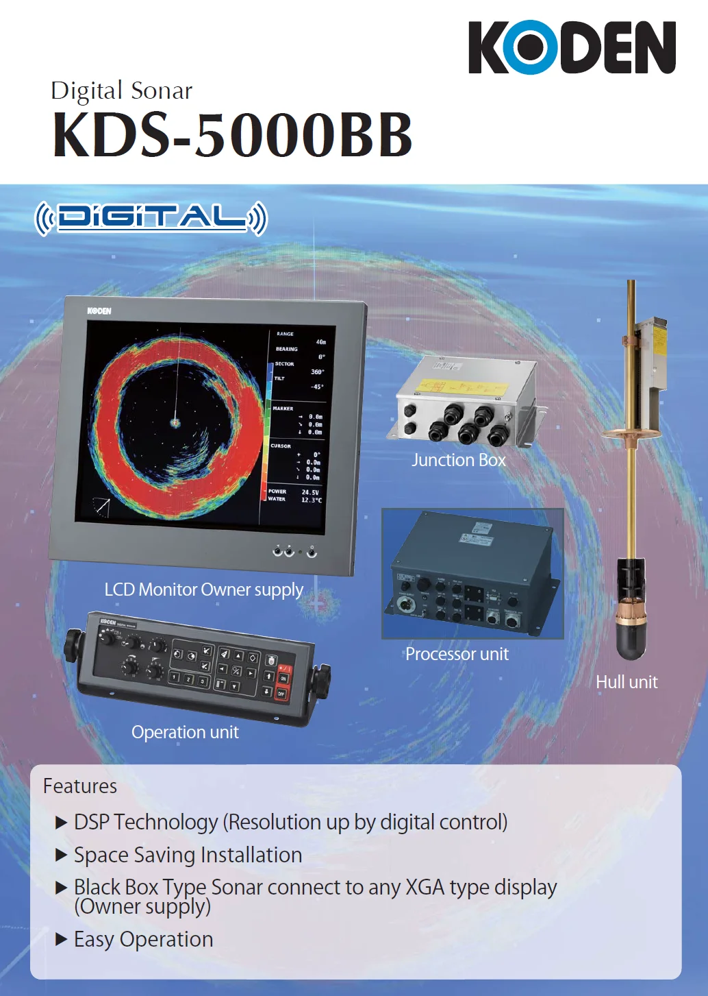 KODEN KDS-5000BB Echo Sounder - 1.5KW Digital Sonar