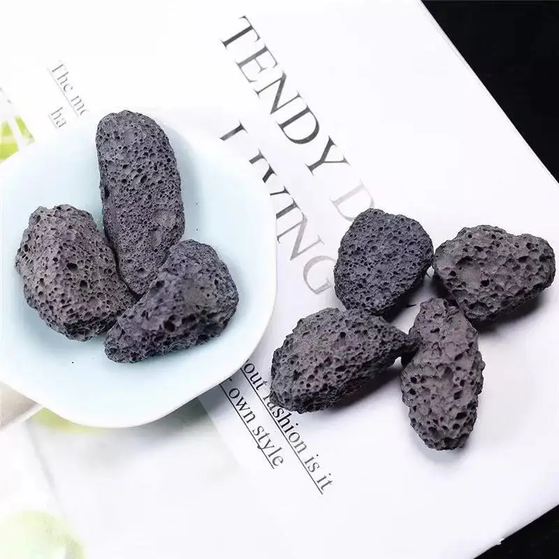 Eco-Friendly wholesale natural crystal rough black stones pelelith lave ...