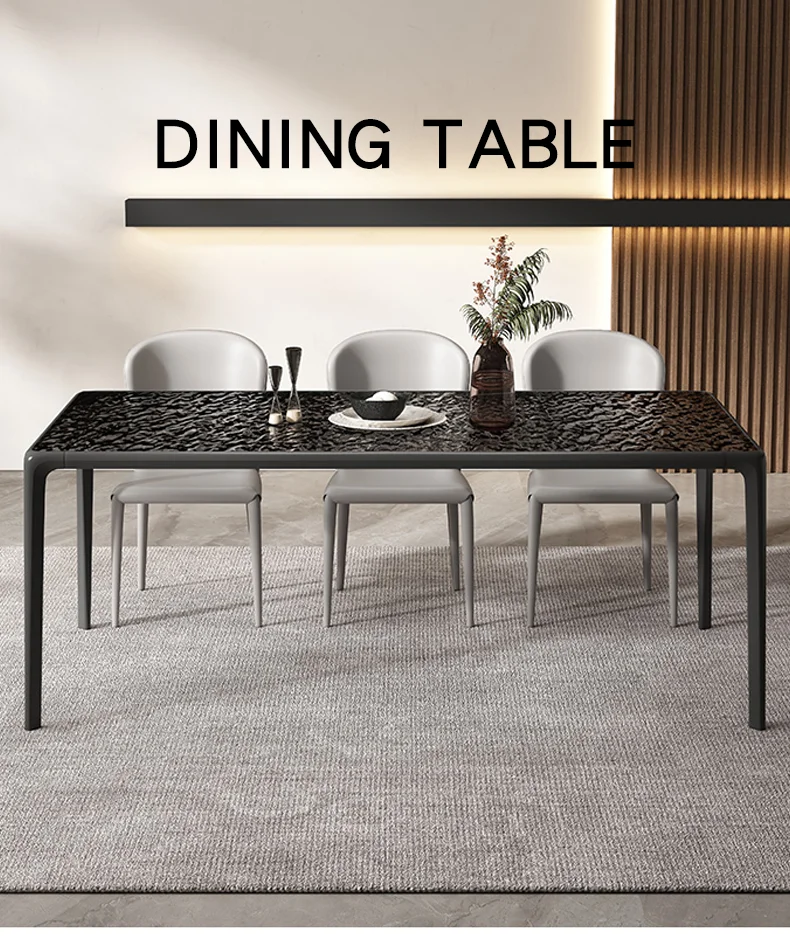 Modern Light Luxury Glass Dining Table Home Rectangular Simple High End ...