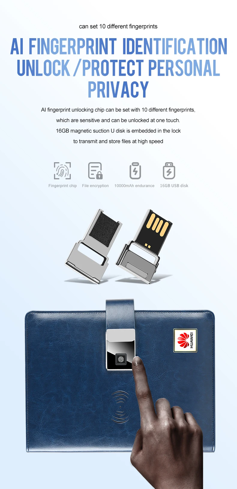 Customized Fingerprint Lock Diary with Power Bank, AI Intellect, Smart ...