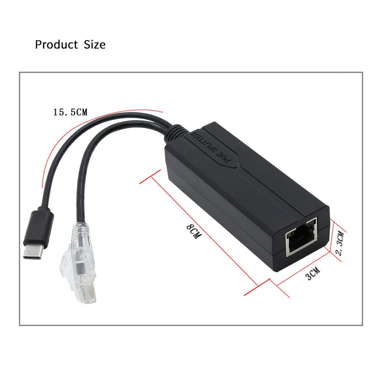 Oem Type-c Poe Separator Splitter Rj45 Adapter Cable Combiner Upoe Usb ...