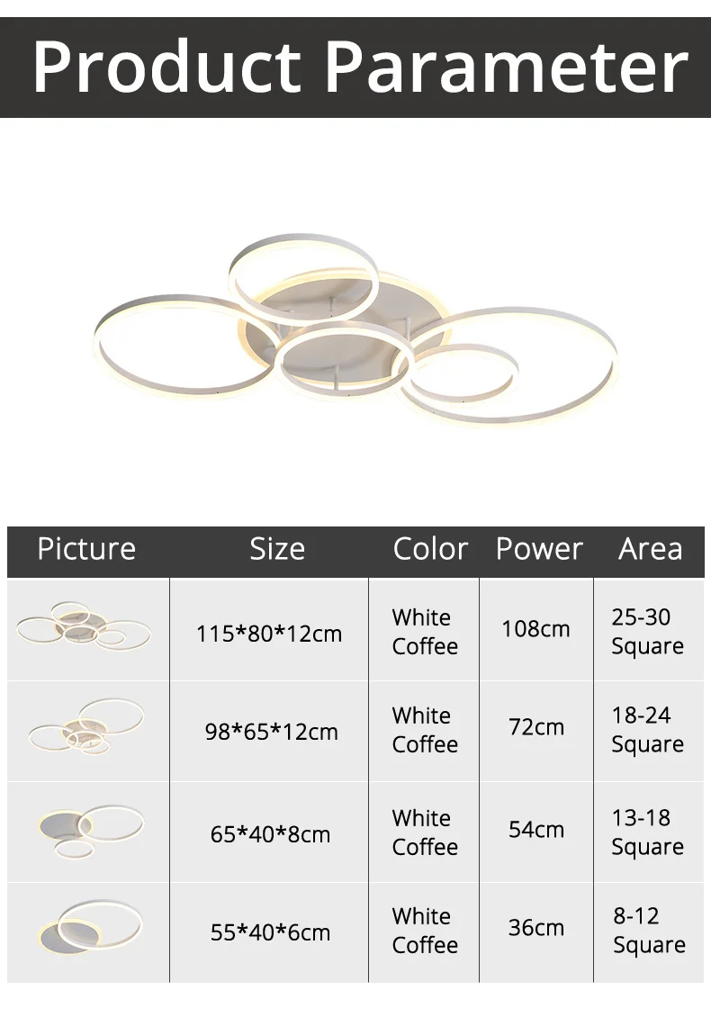 Modern Round Design Ceiling Lights For Living Room Bedroom Gold White ...