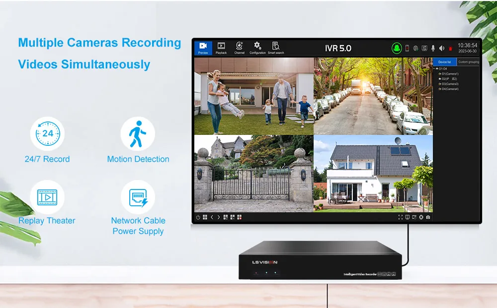 LS VISION CCTV AI Alert POE Surveillance System Security Camera NVR ...