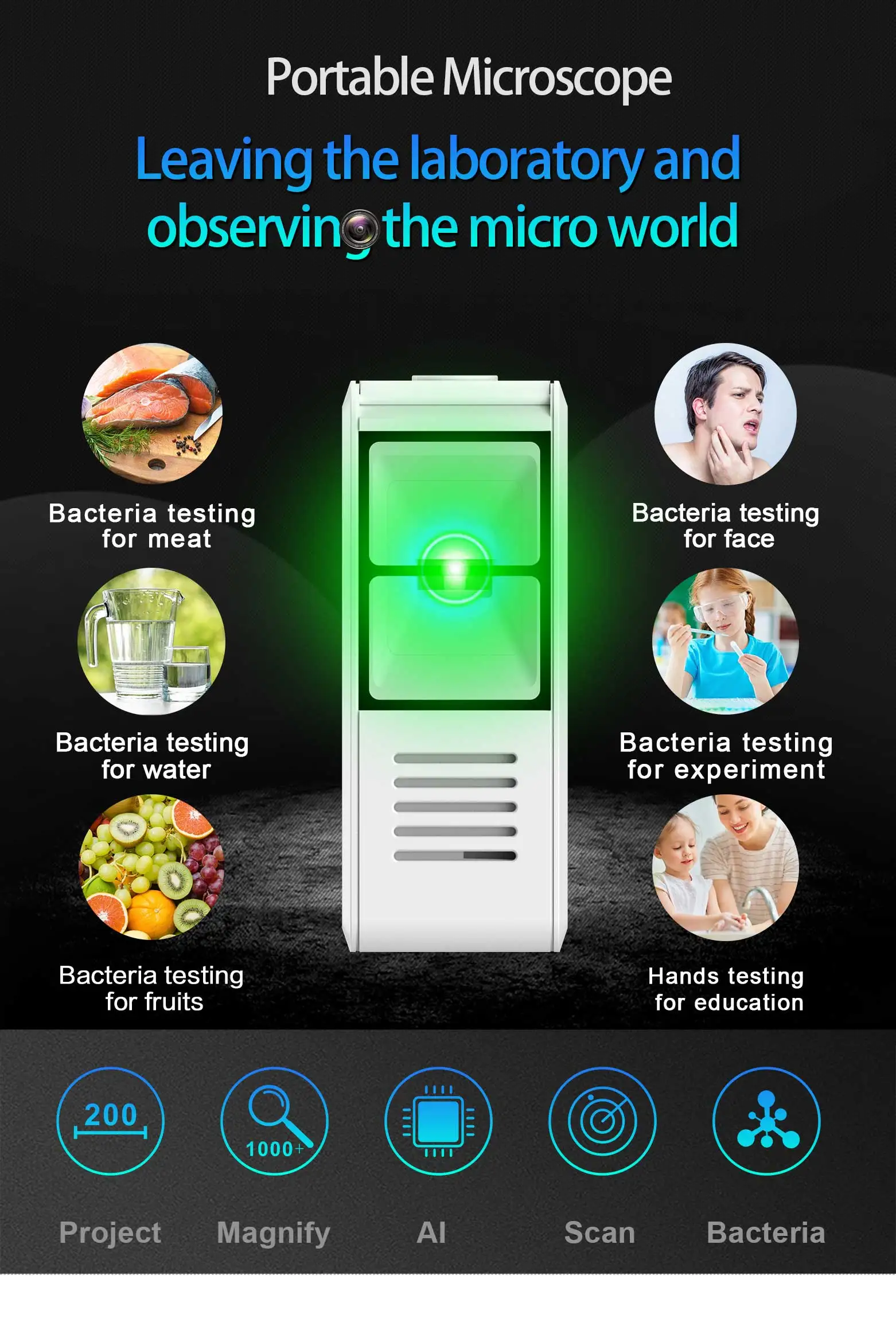 Detector Microbial Bacteria Device Skin Bacteria Detection On Products Portable Test Kit