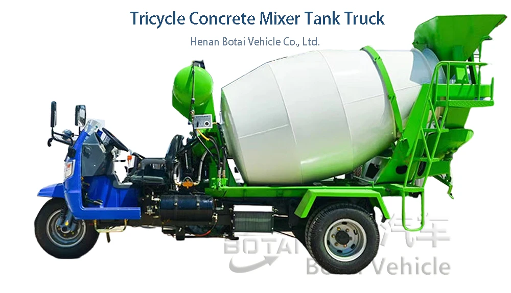 Tricycle Concrete Mixing Tank Self-loading Cement Bulk Drum Mixer For ...