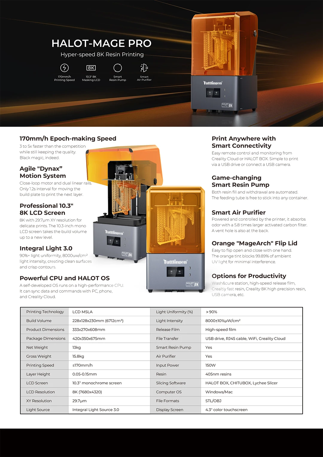 Halot Mage Pro 3D Printer Lcd Screen Printing Machine Cad Cam LCD 3d ...