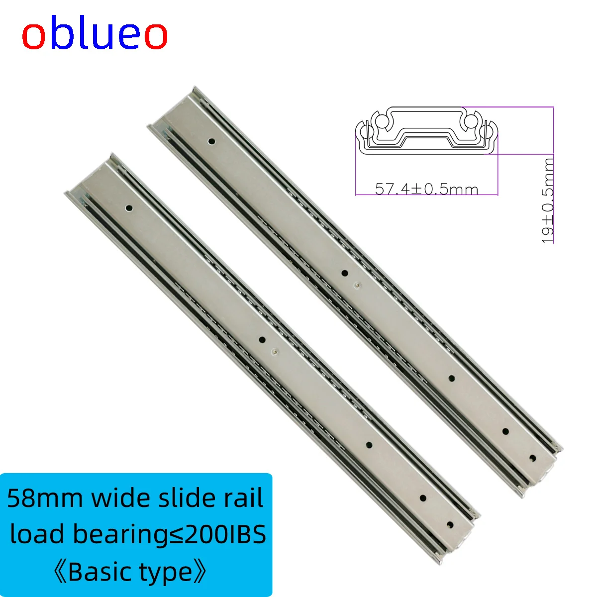 58mm drawer slide (Basic version) ATM RV modification, wheels, ships ...