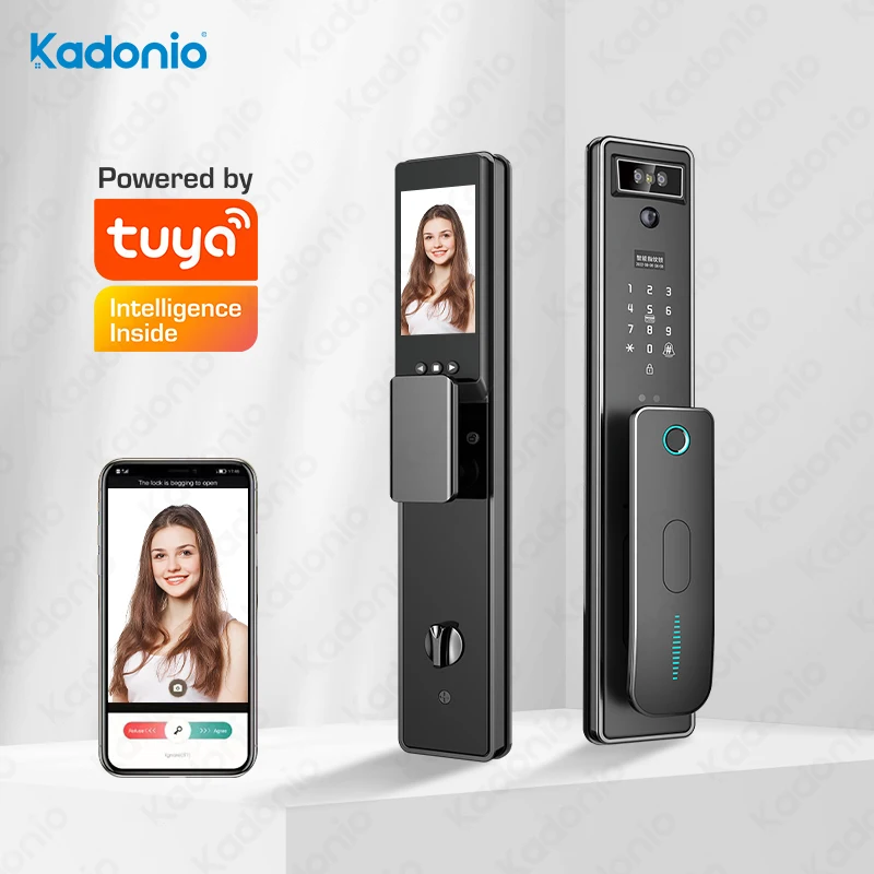 Kadonio Tuya App Wifi Outdoor 3d Face Recognition Deadbolt Smart Door ...