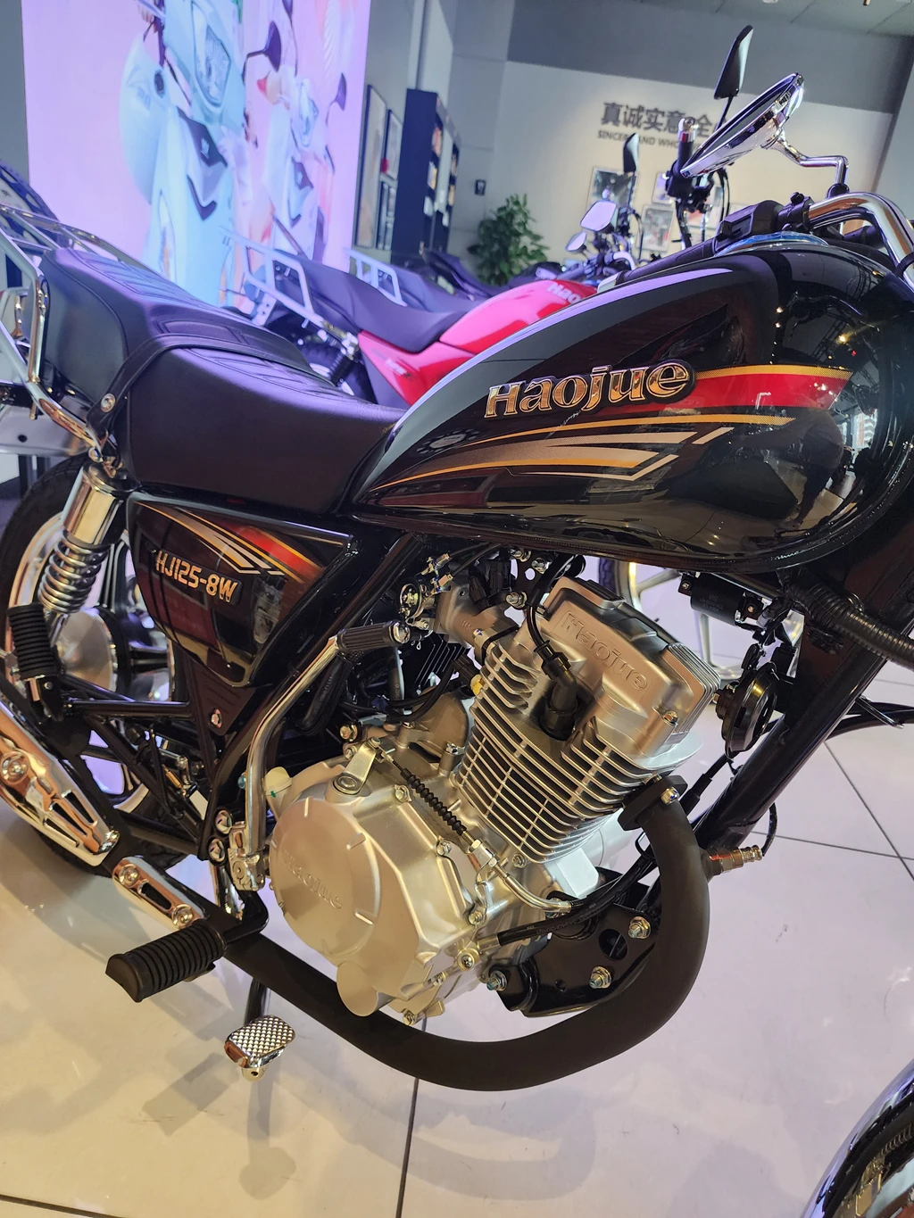 Hj125 8w Haojue Motorcycle 125cc Air Cool Injection Drum Brake + Disc Brake Durable Motor Bike ...