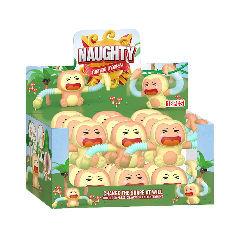 Children Mini Rollover Monkey Pop Tube Toys Stress Relief Pop Tubes ...