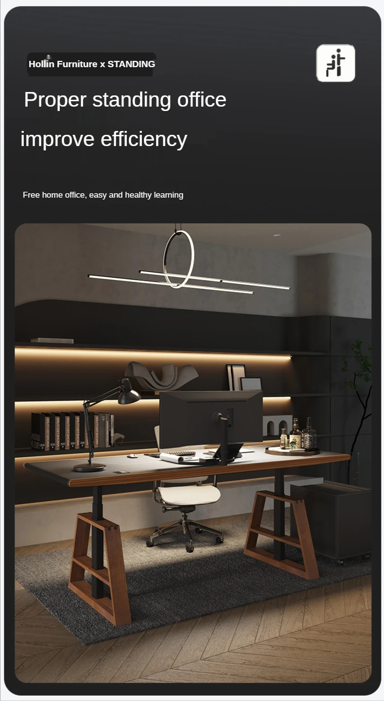 Office Lifting Desk Motorized Raisable Wooden A-shape Designer Sit To ...