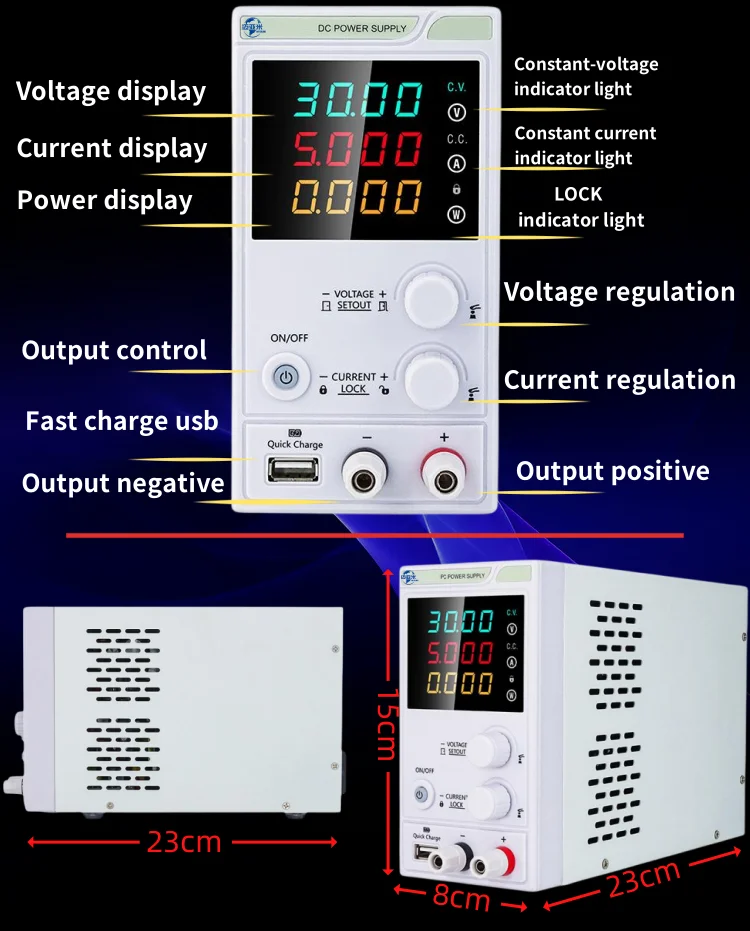 Myami 15v 2a 30v 5a 60v 5a 100v 3a Dc Regulated Switching Power Supply Bench Digital Adjustable ...