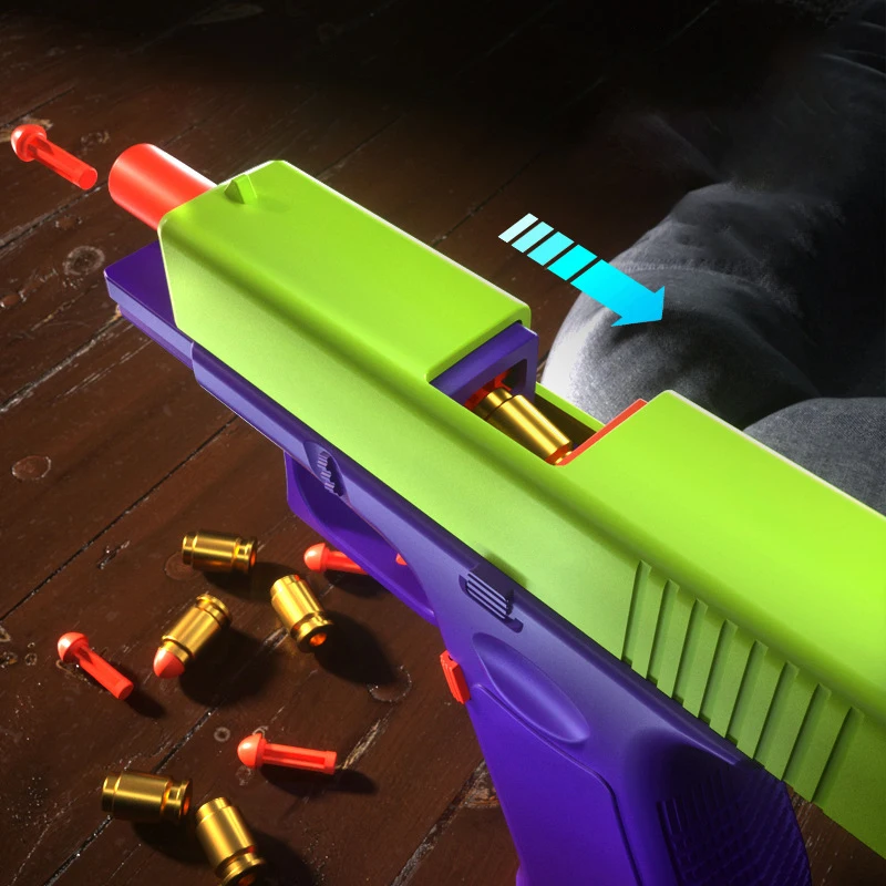 Plastic 3D Printed Toy Gun with Soft Bullets - Fun & Safe
