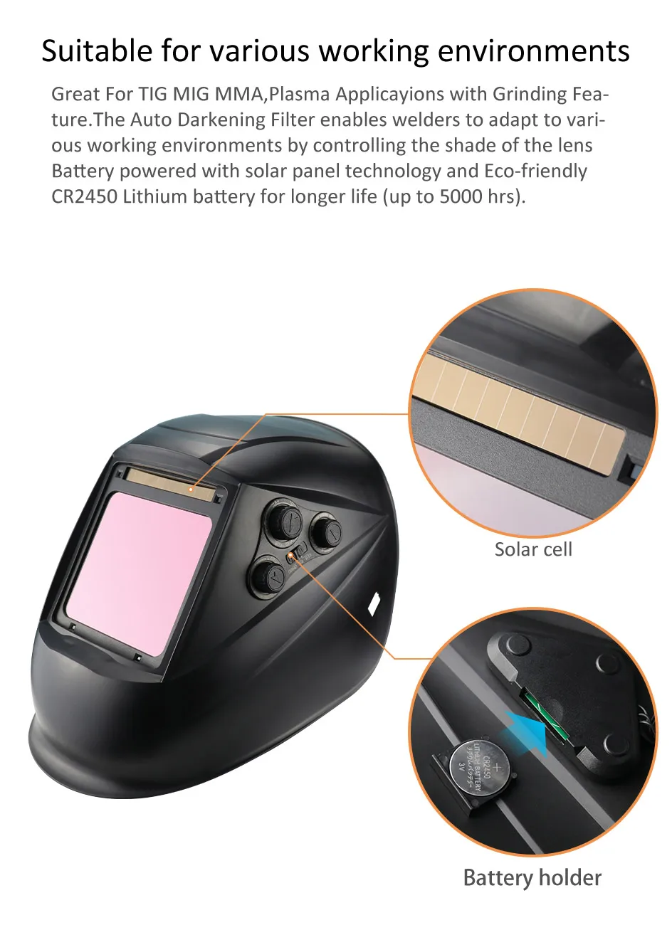Professional Protective Helmet Automatic Darkening Welding Mas-k True ...