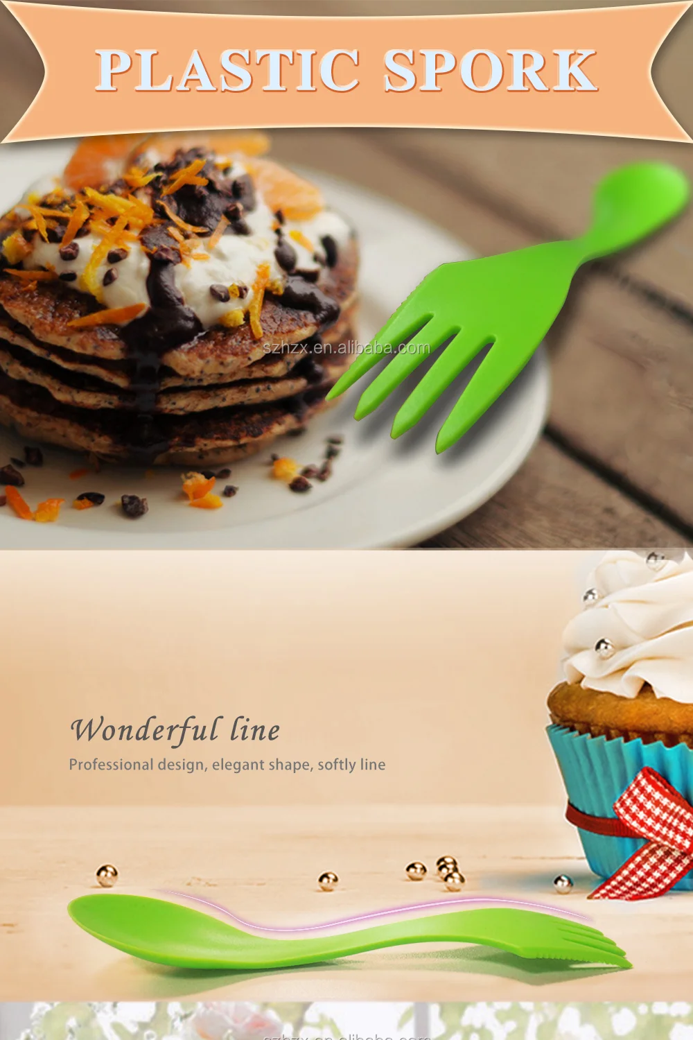 Sustainable Plastic Sporks with Custom Logo - Perfect for Camping