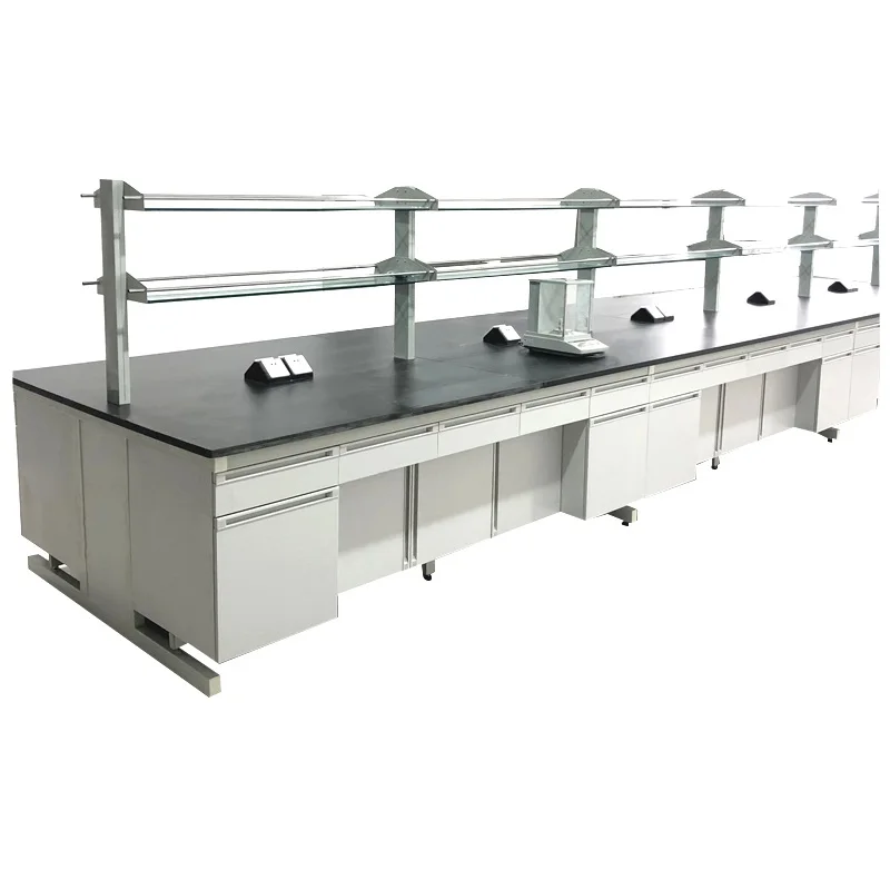 Laboratory Working Benches Lab Wall Bench Steel Lab Table With Sink And ...