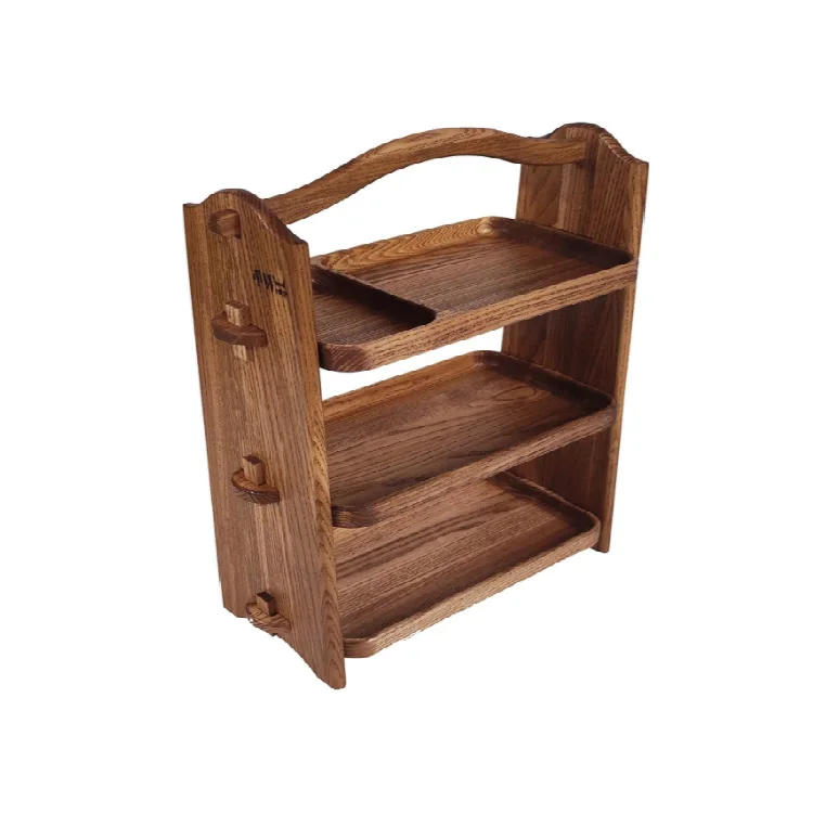 Wooden Wedge Shelves 3 Tier Storage Organizer - Buy Wood Wedge Storage ...