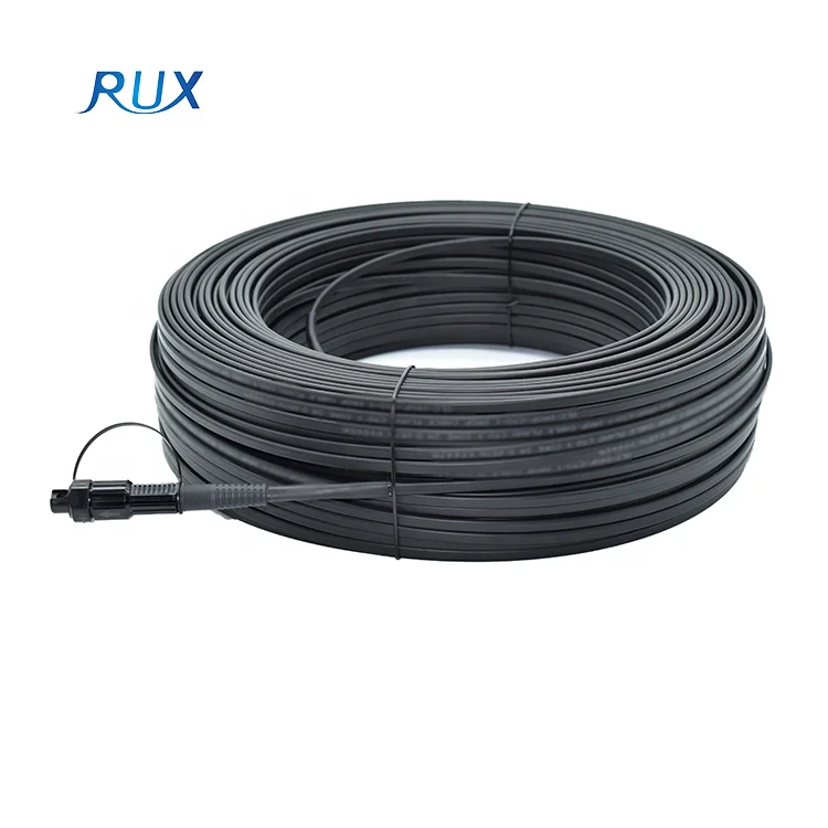 Outdoor Waterproof Ftth Flat Drop Cable With Mini Sc Apc Optitap Optic ...