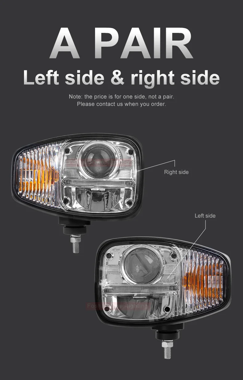 Dot Led Headlights For Tractor Heavy Duty Combination Headlamp High Low ...