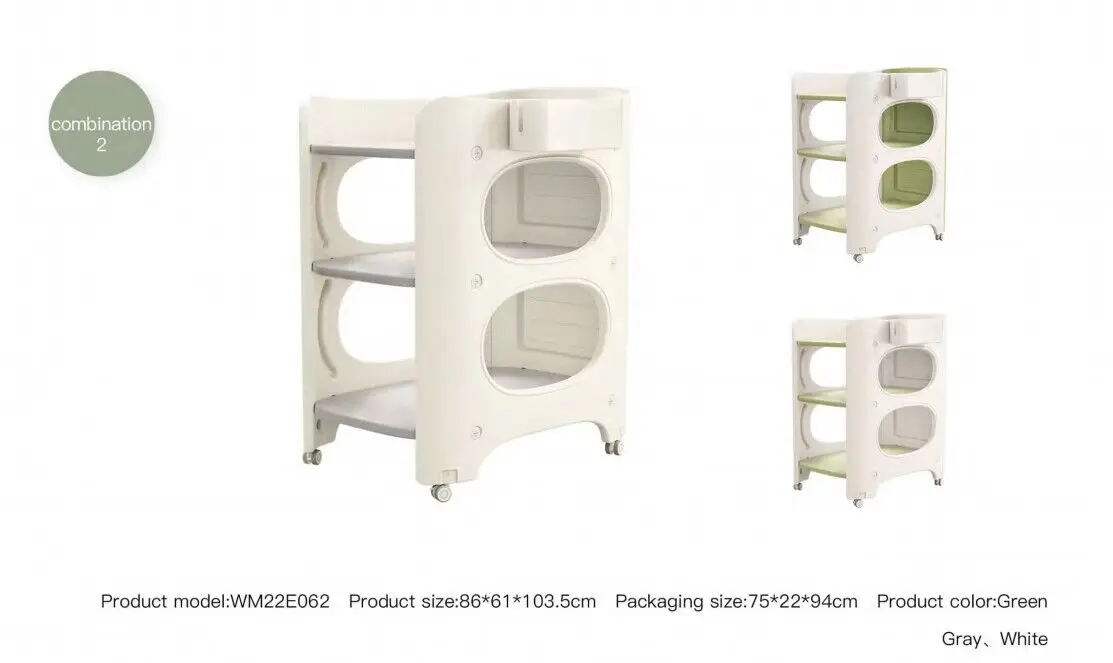 Foldable Baby Diaper Table With Wheels Folding Portable Baby Changing ...