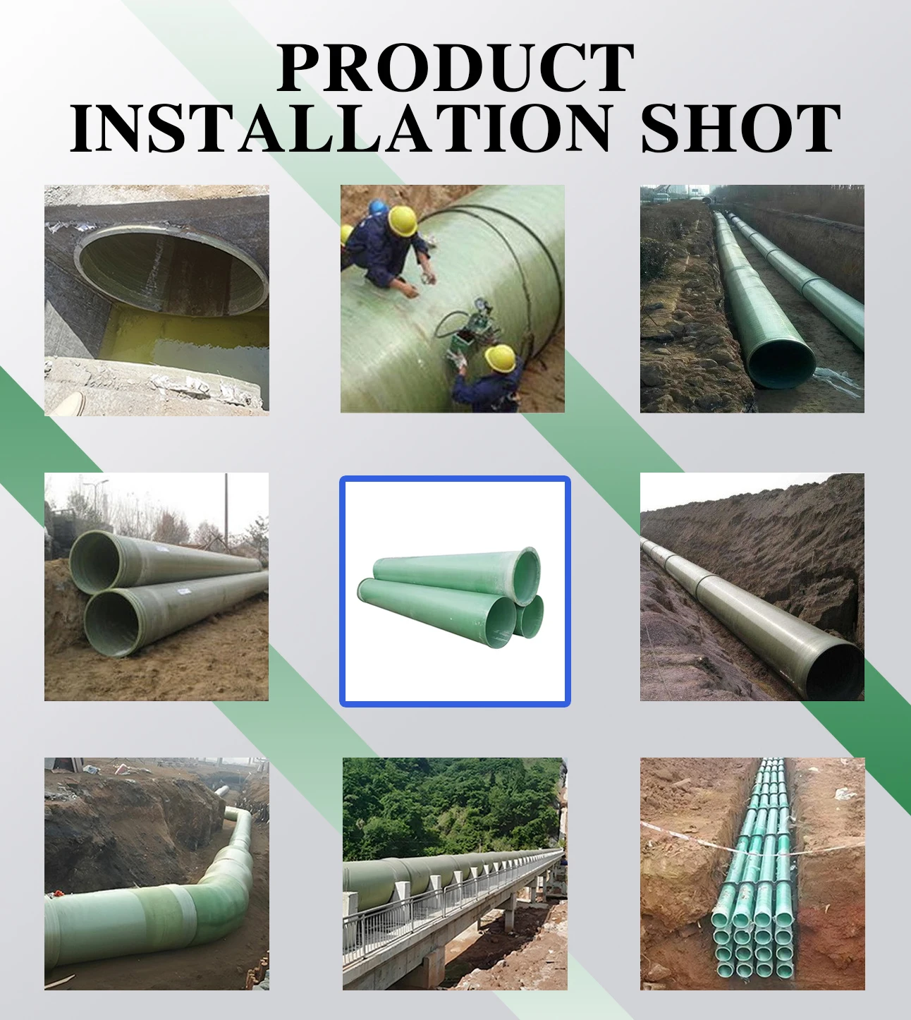 Large Diameter FRP GRP Fiberglass Pipe for Urban Water Supply