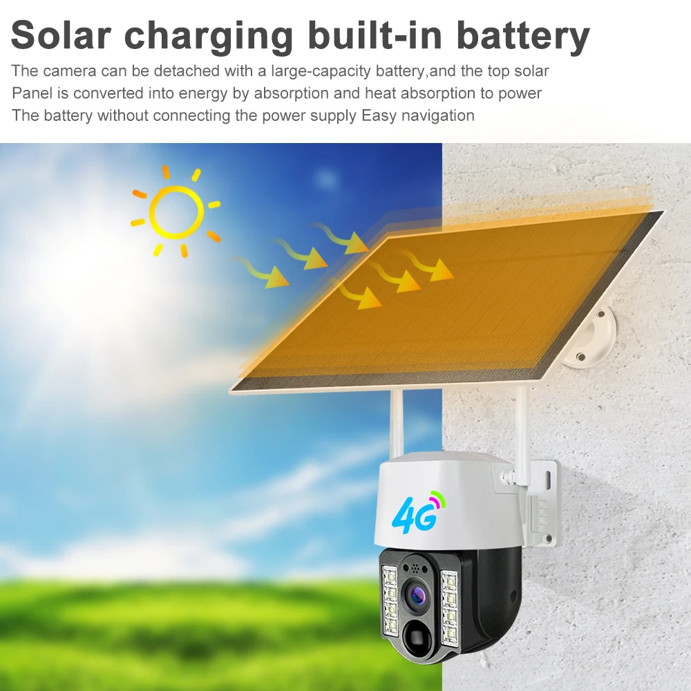 V380pro Solar Camera - 4G Outdoor Security with Night Vision