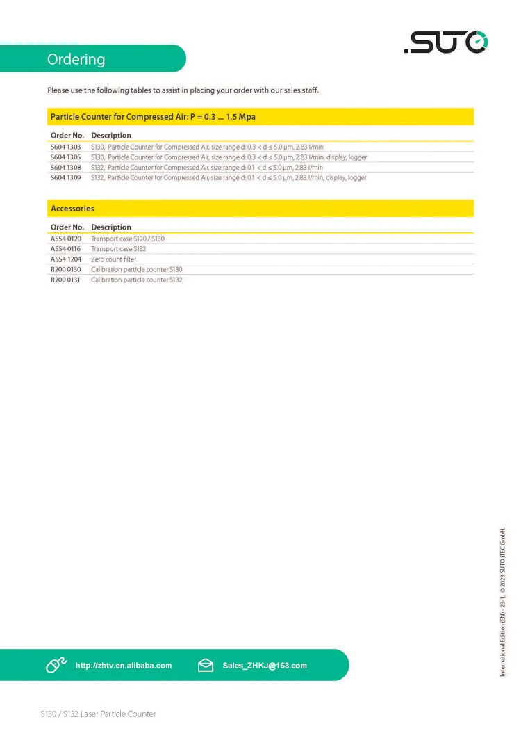 Suto S132 Laser Particle Counter Pro Version Smallest Channel 0.1