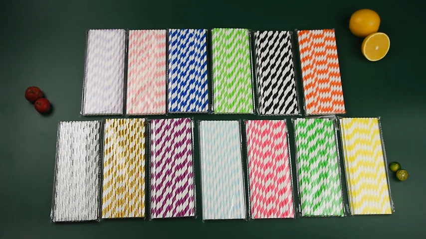 Biodegradable Paper Straws For Drinking Recyclable Multi Colored Party ...