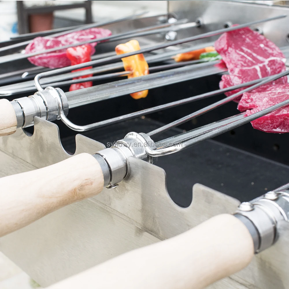 Triple Churrasco Electric Motor BBQ Grill Skewers