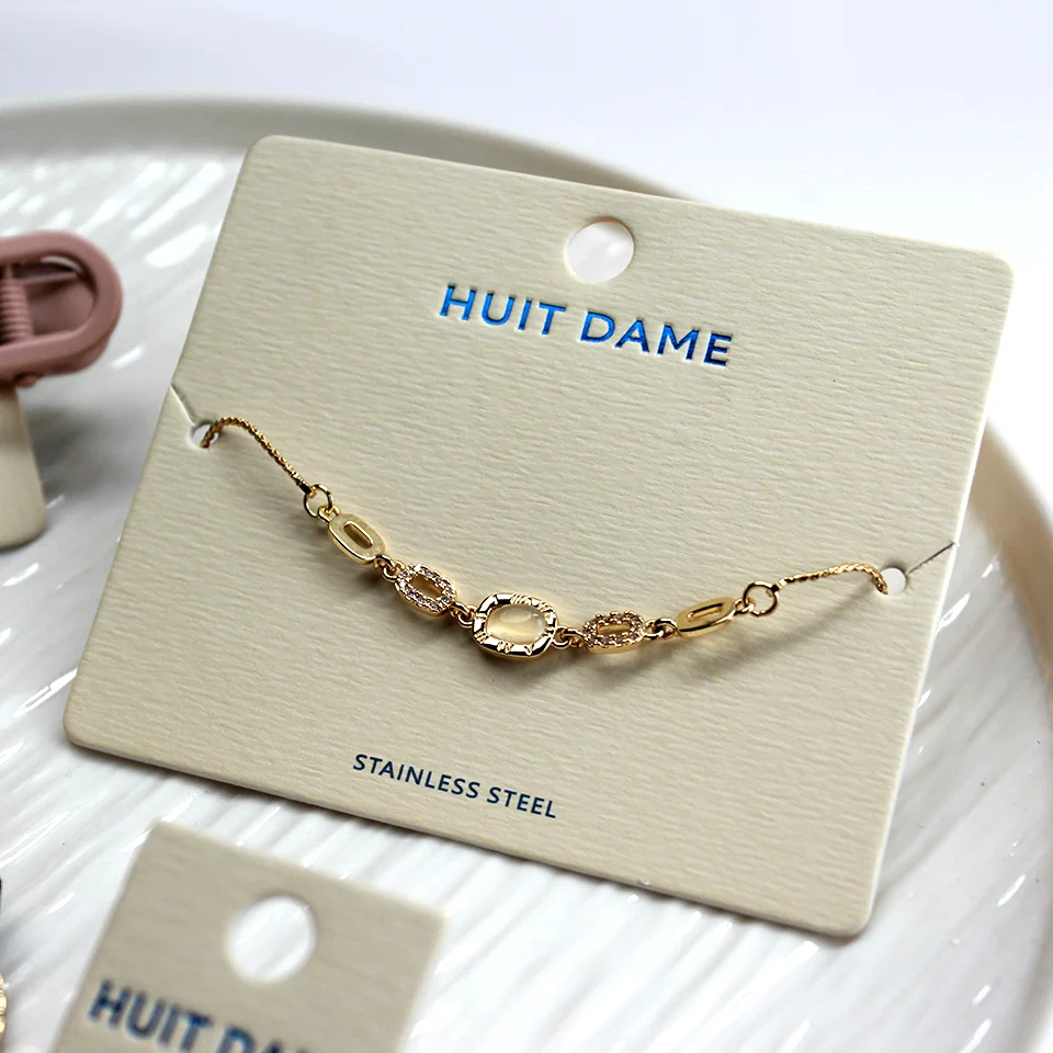 Custom Blue Hot Stamping LOGO Jewelry Card Earring/Necklace/Bracelace ...