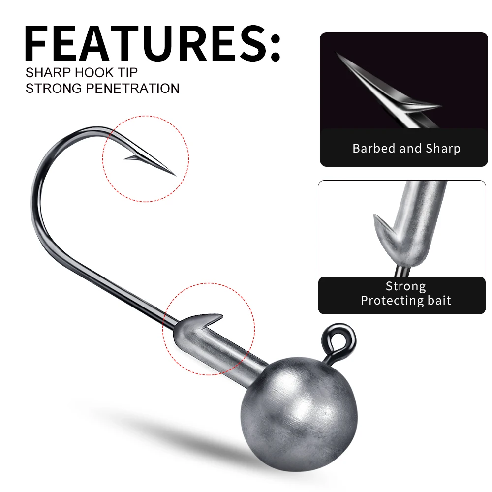 Jig Head Hooks Cheap Hooks Jighead Lure Bass Fishing Hook 1g 1.5g 2g 2 ...