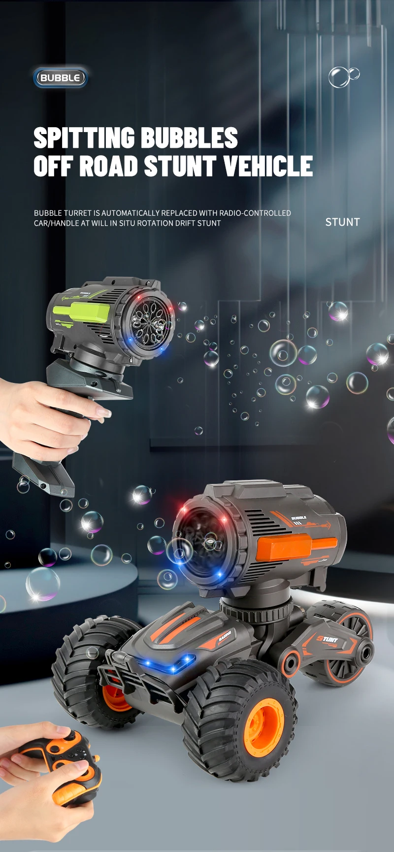 2.4G Remote Control Bubble Stunt RC Car - Fun for All Ages